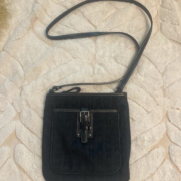 Fossil | Bags | Vtg Fossil Crossbody 8x8 Black Cloth F Bag | Poshmark